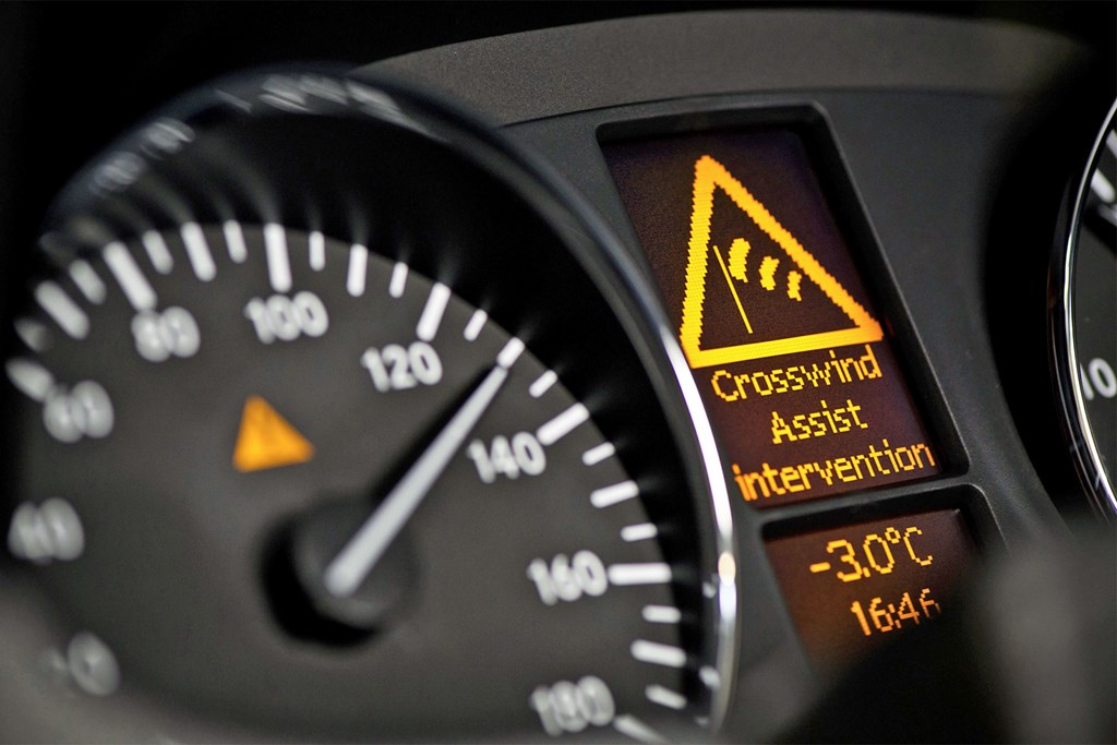 Vans fitted with crosswind assistance technology