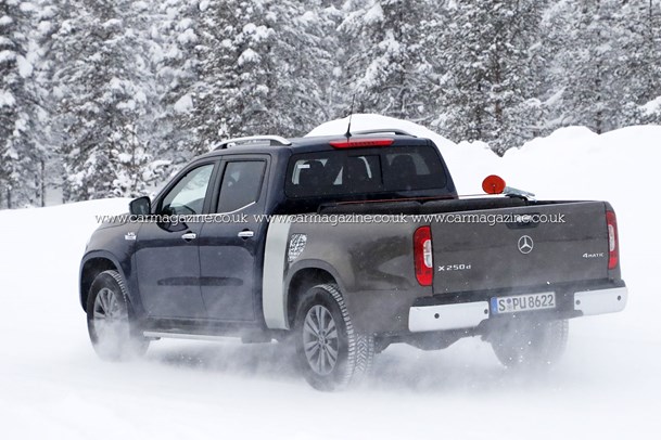 Mercedes X-Class LWB with extended load bed spied testing