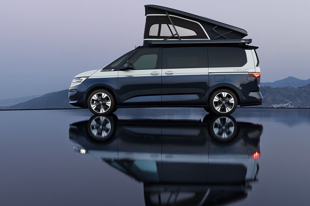 VW California Concept: plug-in hybrid campervan reveals twin sliding ...